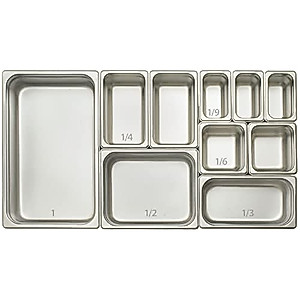 Winco Anti-Jamming Steam Pan, Full-Size x 4-Inch,Stainless Steel,Medium