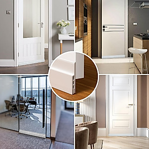 Holikme 2 Pack Door Draft Stopper Under Door Draft Blocker Insulator Door Sweep Weather Stripping Noise Stopper Strong Adhesive White 37" Length