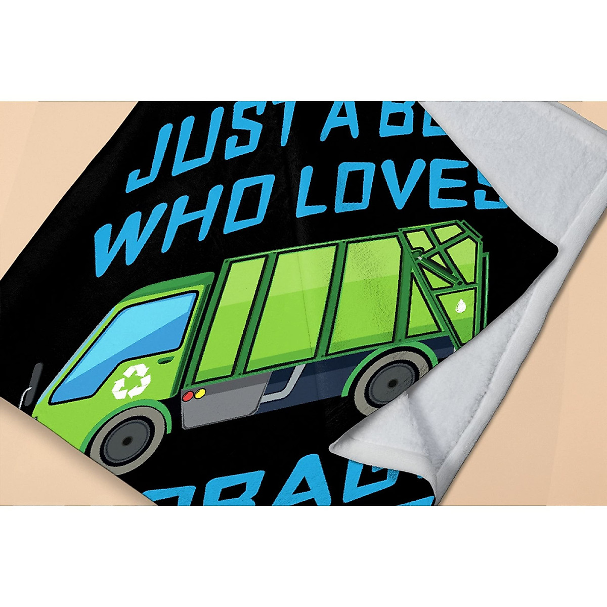 Boy Who Loves Garbage Trucks Blanket Soft Blankets and Throws Flannel Cozy Lightweight Quilt Gift Perfect for Bed Sofa Couch-50 x40 Small for Kids