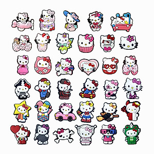 35 Pcs Shoe Charms for Girls Kids Women Kawaii Shoe Charms for Party Gifts,Pink Cute Wristband Bracelets Sandals Decorations Charms(35)