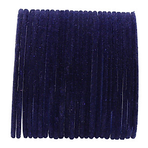 Efulgenz Indian Bangles Set Indian Bangles for Women Bollywood Plain Metal Velvet Bangles Bracelet Blue Bangles Indian Costume Jewelry for Women