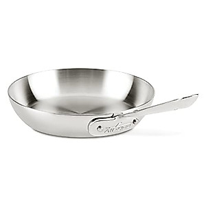 All-Clad D3 3-Ply Stainless Steel Fry Pan 7.5 Inch Induction Oven Broiler Safe 600F Pots and Pans, Cookware Silver
