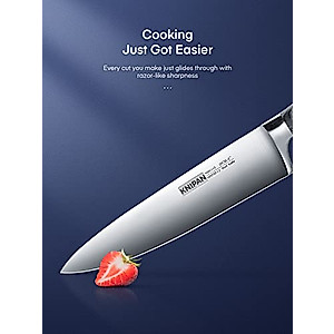 Knipan Kitchen Knife Set with Block, 16 Pieces Professional Stainless Steel Forged Chef Knife Block Set, Ultra Sharp Knives with Wood Handle, Black