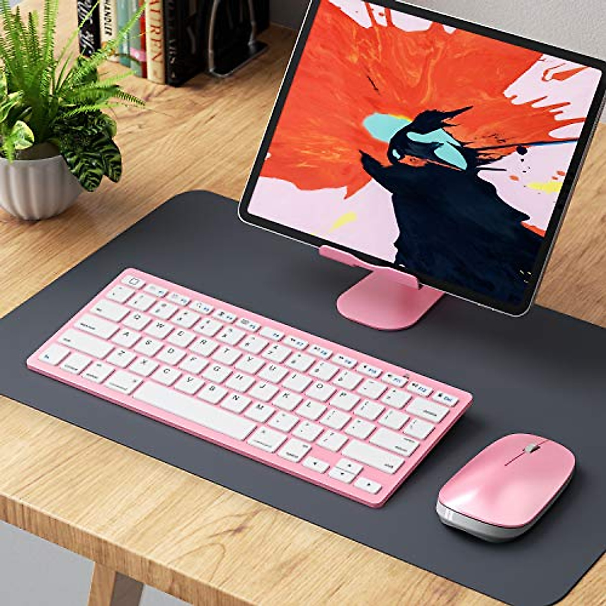 Bluetooth Keyboard and Mouse for Mac, OMOTON Ultra-Slim Keyboard and Mouse Combo, Wireless Keyboard and Mouse for MacOS, MacBook Pro/Air, iMac, Mac Mini, Laptop and PC (Rose Gold)