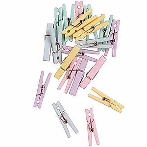 Simplicity Mini Multicolored Clothes Pins for Baby Showers, 20pc, 1-3/8'' L
