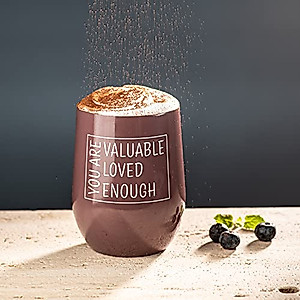 DIVERSEBEE Inspirational Gifts for Women, Men, Best Friend, Mom, Sister, Wife, Girlfriend, Boss, Coworker, Nurses, Thank You Encouragement Birthday Wine Gifts,Insulated Wine Tumbler with Lid (Plum)