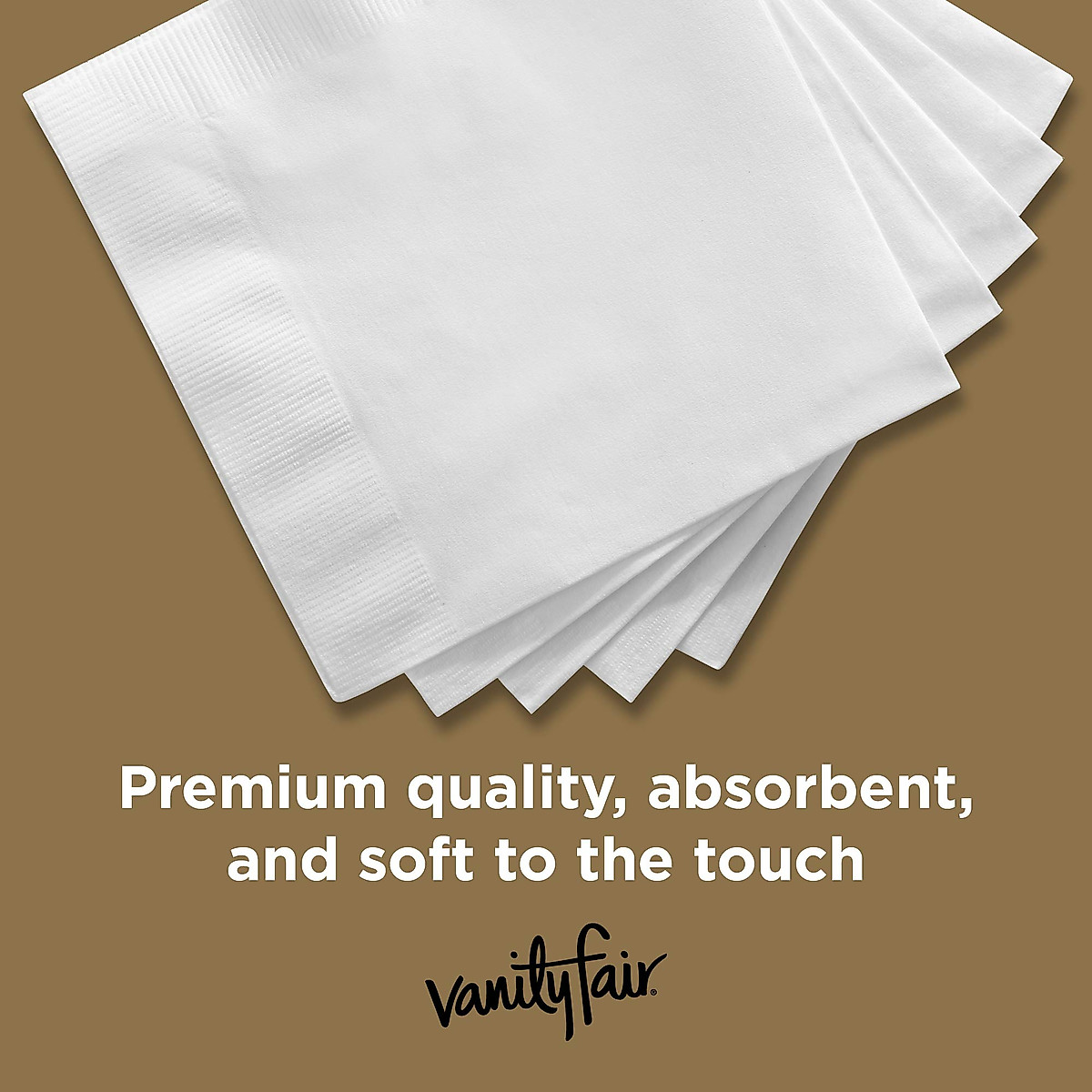 Vanity Fair Entertain Paper Napkins, 320 3-Ply Disposable Napkins, Dinner Size (8 packs of 40 Napkins)