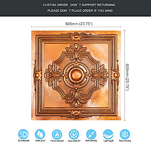 Ceiling Tin Tiles Farmhouse Tin Ceiling Tiles for Cafe Club Salon Hotel Store Bar 2'x2' PL38 Archaic Copper 10pcs