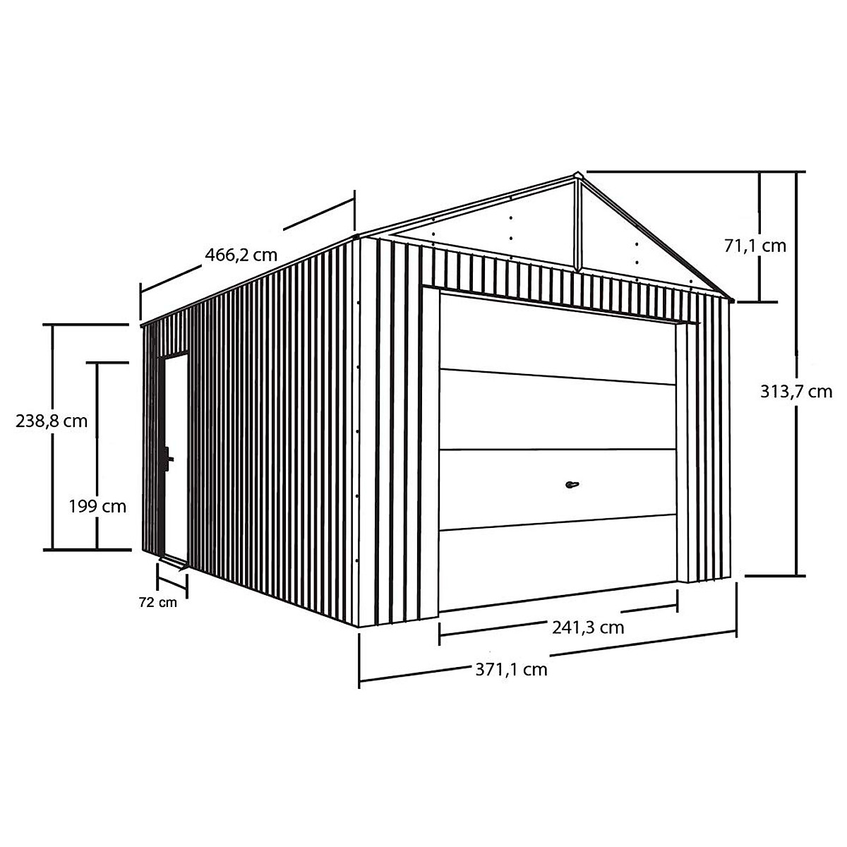 SOJAG GRC1215 Everest Wind & Snow Rated Steel Garage - 12 ft. x 15 ft. x 10 ft. Charcoal