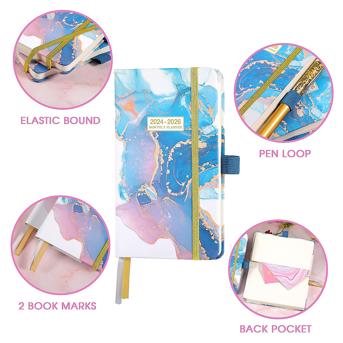 2024-2026 Pocket Planner - Monthly Pocket Planner (36-Month) with 63 Notes Pages, Jan. 2024 - Dec. 2026, 6.6" x 3.9", 3 Year Monthly Planner 2024-2026