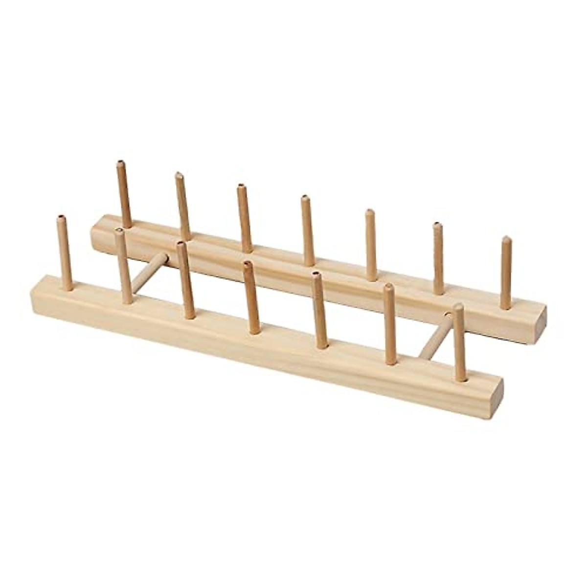 Yiju Sewing Thread Holder Embroidery Storage Multi Spools Wood Shelf Quilting Organizer Needlework Bobbin Rope Wooden Thread Rack Decoration Tool, 29.5cmx9.5cmx4.6cm