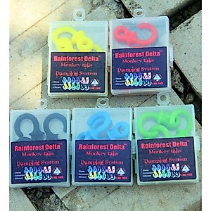 KAUYITWA 4Pcs Monkey Tail Type Rubber Compound Bow String Shock Absorber，Bow String Stabilizer (Blue)