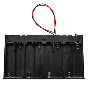 E-outstanding 12V Battery Holder 8X 1.5V AA Battery Storage Case Black Box with ON/Off Switch and Wire Leads
