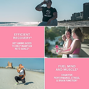 Honey Badger BCAA + EAA Amino Acids Electrolytes Powder, BCAAs + L-Glutamine, Keto, Vegan, Sugar Free for Men & Women, Hydration & Post Workout Muscle Recovery Drink Mix, Pink Lemonade, 30 Servings
