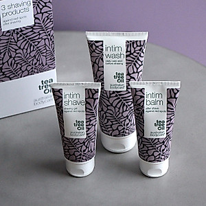 Australian Bodycare Intimate Shaving KIT – 3 Products to get rid of red Bumps, Spots and ingrown Hairs After Shaving. Inside The kit: Intim Wash 6.76oz, Intim Shave 3.38oz, Intim Balm Aftershave 3.38