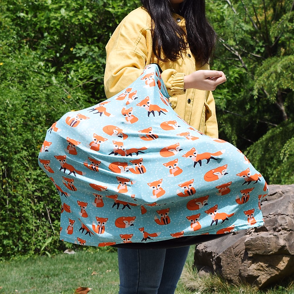 Nursing Cover,Breastfeeding Scarf,Baby Car Seat Covers Canopies,Infant Stroller Cover for Girls and Boys Baby Shower Gifts (Fox)