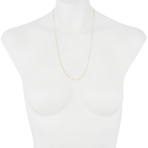 Floreo 10K Yellow Gold Adjustable Wheat Chain Necklace, 24 Inch