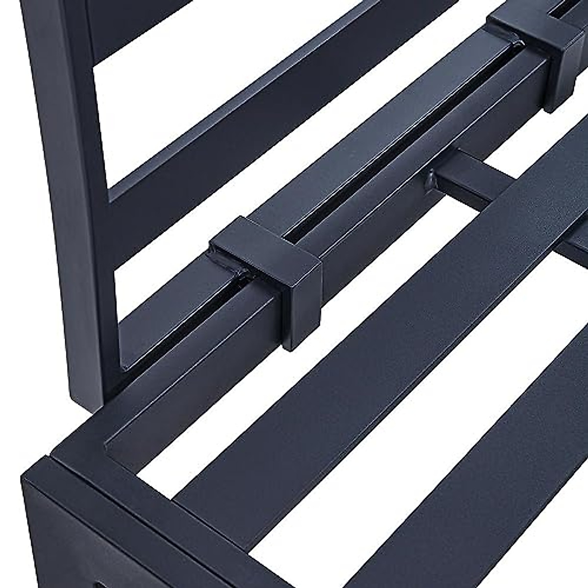 TOME Patio Furniture Set, Outdoor Conversation Sectional Sofa Set with Oak Ottoman, Aluminum Frame and Seat Cushion for Garden Backyard Porch (4pcs Sofa)