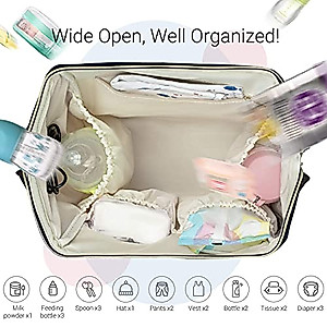 'Diaper Bag Backpack Bag Baby Bags for Mom and Dad Maternity Diaper Bag with USB Charging Port Stroller Straps Thermal Pockets,Water Resistant', Black, L