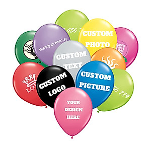 500pcs-Custom Balloons-Personalized Design-Your Own-Balloons - Balloons with Logo Picture Photo Text, Balloon for Birthday Party Wedding Graduation Business Decoration (Latex Balloons, 10in)