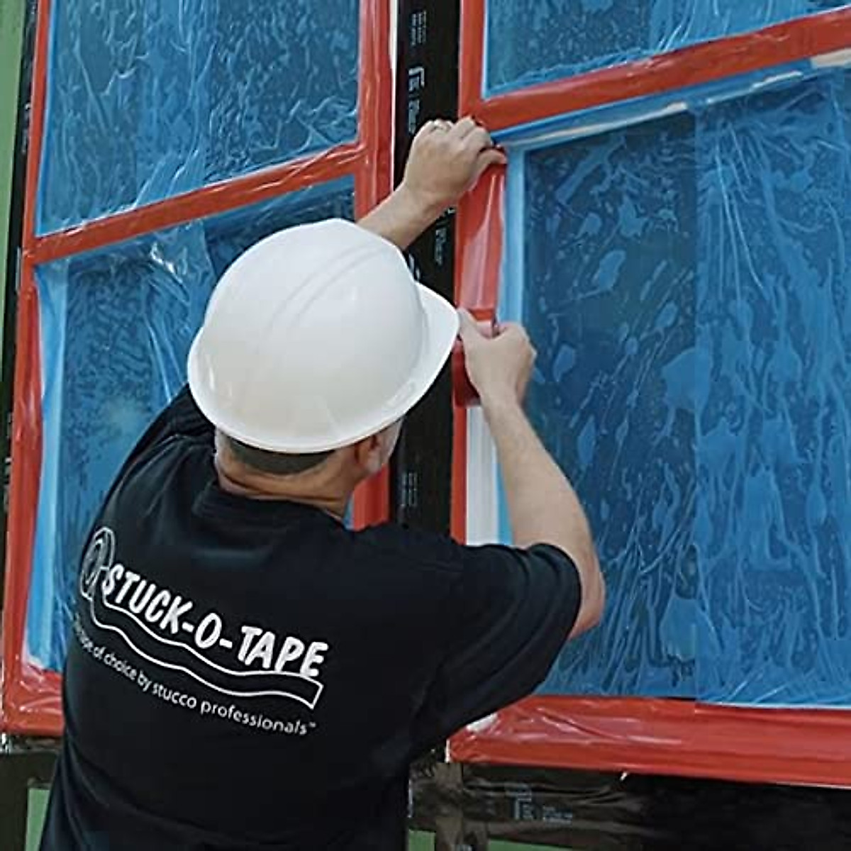 Stuck-O-Tape - Multi-Purpose Polyethylene Tape - Indoor/Outdoor Masking Surface Protection - Clean Release Low Residue UV Resistant - Single Roll, White, 2 inch x 60yd