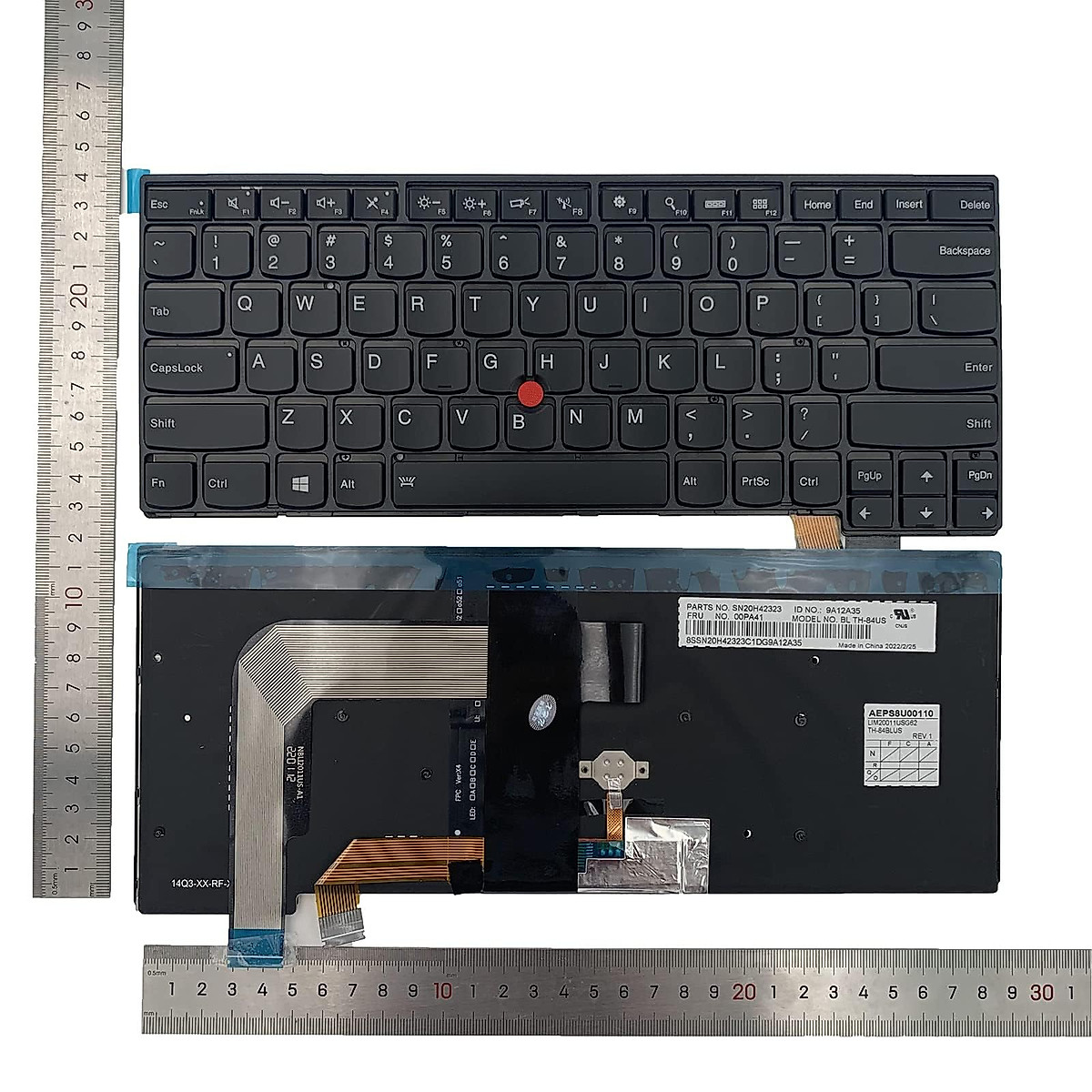 LXDDP Laptop Replacement US Layout Backlit Keyboard for Lenovo ThinkPad T460s T470s (Not Fit T460 T460p T470 T470p) 00PA452 00PA482 SN20H42364, Black