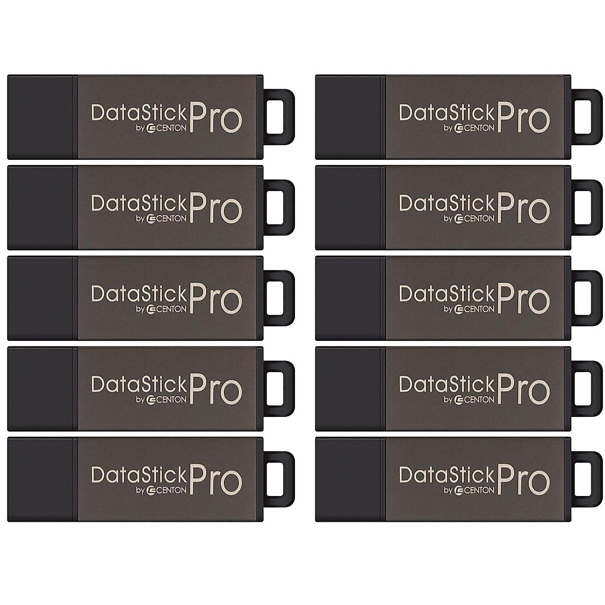 Centon DSP8GB10PK 10 x 8GB MultiPack DataStick Pro USB 2.0 Flash Drives (Grey)