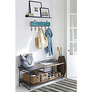 Zembros Coat Rack Wall Mounted, Set of 3 Hangers With Different Sizes (6,5 and 4 hooks), With Wood and Metal the hook Rail Can be for Coat Hat Purse Keys-Perfect for Your Entryway, Bedroom and Kitchen