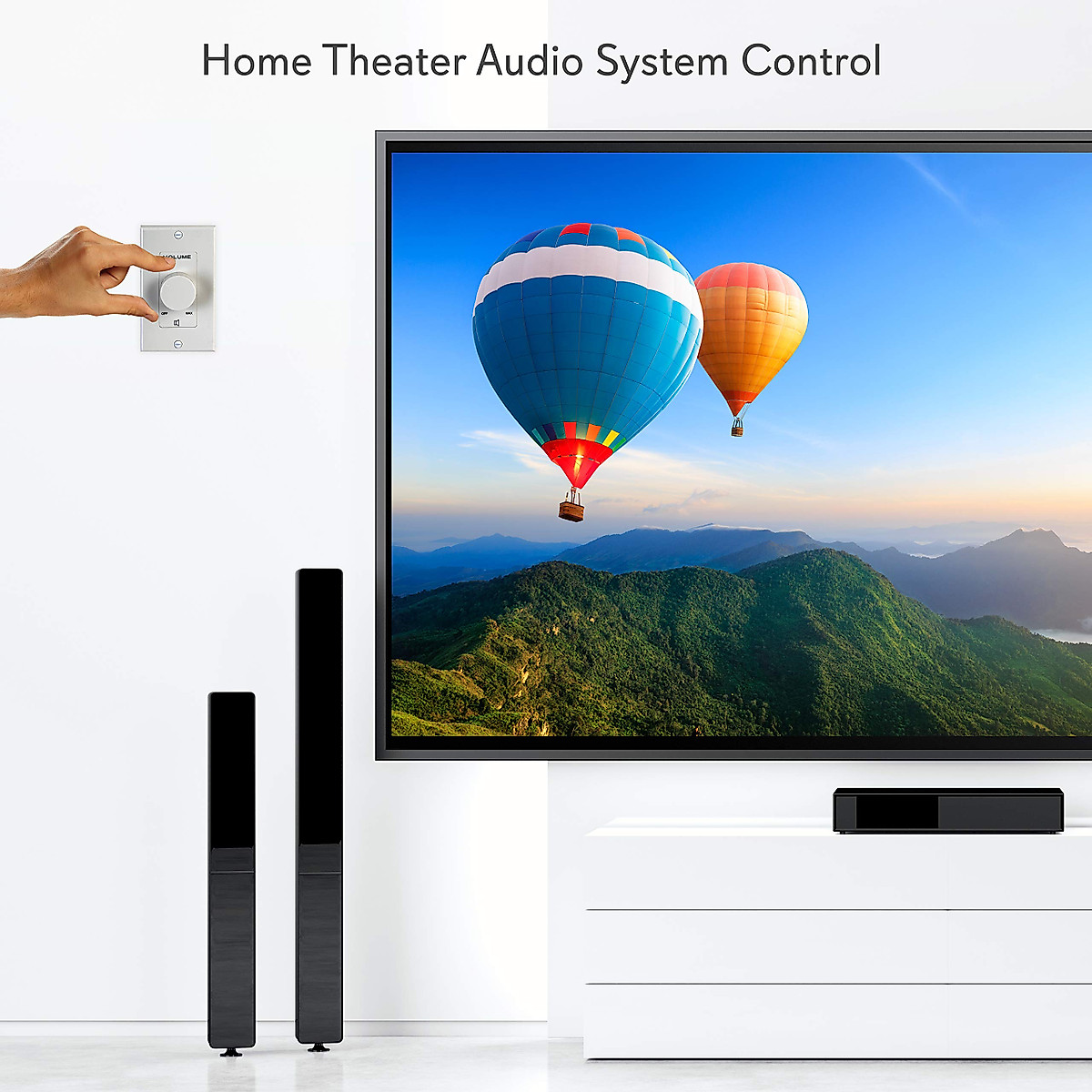 Pyle Home Wall Mount Volume Control Knob- Flush In-Wall Plate,Rotary Style Adjustment, 20-20kHz Freq. Response,Companion for Hi-Fi, Four-Pair Speaker Selector w/ Audio&Video Compatibility,White- PVC1