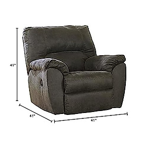 Signature Design by Ashley Tambo Faux Leather Manual Rocker Recliner, Gray