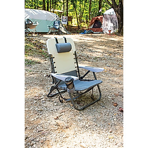 Arrow Storage Products 4-Position Lace-up Suspension Removable Backpack Bag Camp Chair, 11", Slate/Putty