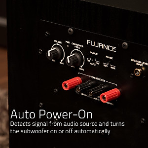 Fluance DB10W 10-inch Low Frequency Powered Subwoofer for Home Theater (Natural Walnut)