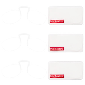DXYXYO Armless Thin Reading Glasses for Men and Women Mini Lightweight Legless Clip on Nose Readers 3 Pack, +1.5
