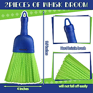 Domensi 2 Pcs Whisk Broom Poly Fiber Handheld Brush Hand Broom Outdoor Broom Car Broom with Hang Hole for Cleaning Inddoor Porches Floors Decks Driveways Dirt Dust