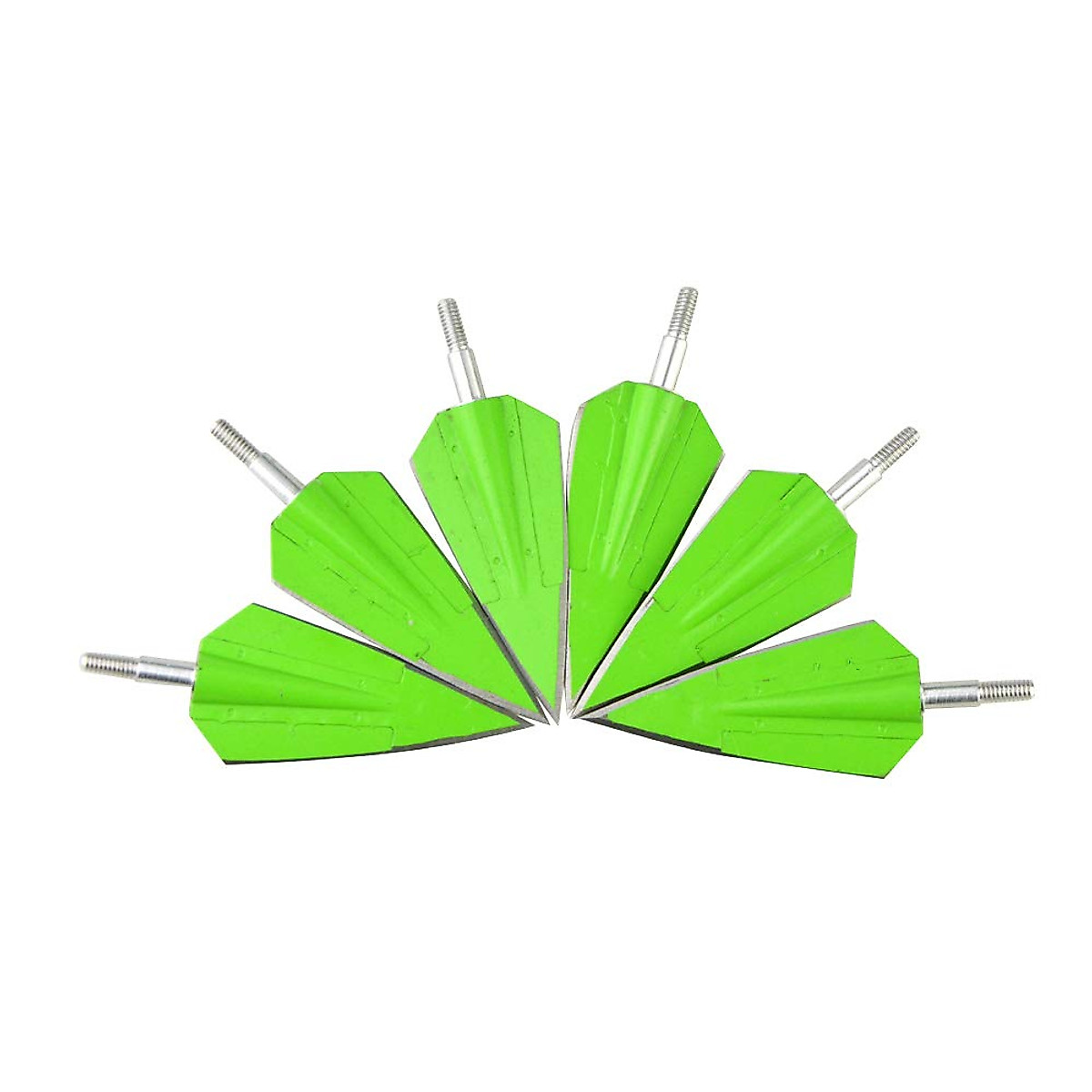AMEYXGS 6 Pack 150 Grain Archery Hunting Broadheads 2 Blades Screw in Arrowheads for Compound Bow Crossbow Hunting and Target Practice (6pcs Green + broadheads case)
