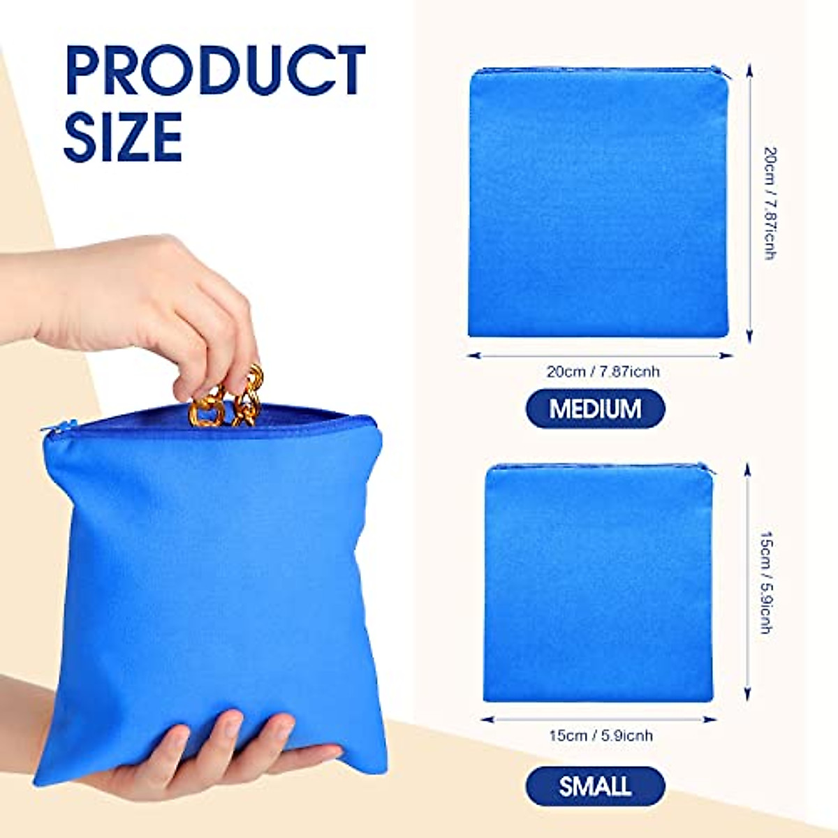 8 Pieces Zippered Silver Storage Bags Anti Tarnish Bags Silver pouches Silver Keeper Jewelry Storage Cloth Silver Protector Bags for travel Home Kitchen Tableware Tools Supplies (5.9 x 5.9 Inch)