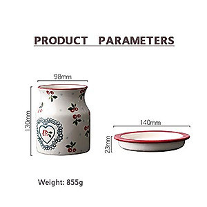 Ceramic Utensil Holder Vintage Style Kitchen Utensil Caddy Antique Design Cooking Utensil Organizer Country Style Utensil Crock for Cooking Enthuziast,White