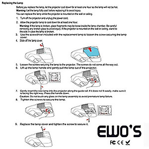 EWO'S ELP71 Replacement Projector Lamp for ELPLP71/V13H010L71 Epson Powerlite 470 475W 480 485W, BrightLink 475Wi 480i 485Wi, EB-470 475W 475Wi 480 480E 485W 485Wi 1410Wi 1400Wi Lamp Bulb Replacement
