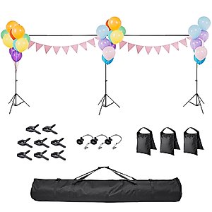 AW 10x20Ft Backdrop Stand Adjustable Photography Background Support System 2 Way to Set up for Party Wedding Photography Classroom Stage for Puppets 8 Spring Clamps,3 Clips,3 Sand Bag,1 Carry Bag