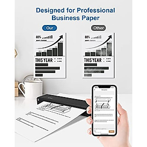 Portable Printer, POLONO MT800 2.0 Wireless Bluetooth Thermal Printer, Support 8.5" X 11" US Letter, Compatible with Android and iOS, Mobile Thermal Transfer Printer for Travel, Mobile Office and Home