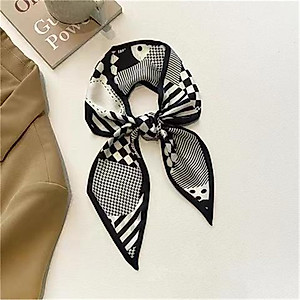 QTMY 4 Pack Purse Scarf for Bags Silk Head Scarf for Hair Handbag Women Scarfs Band Hair Neck Scarves Fashion Gifts,10