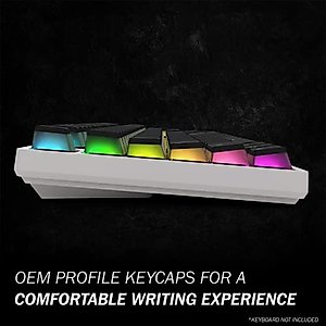 HK Gaming Pudding Keycaps Set | Doubleshot PBT Keycap Set | Full 108 OEM Profile Key Set | ANSI US-Layout | for Mechanical Keyboard | Compatible with Cherry MX, Gateron, Kailh, Outemu | Black