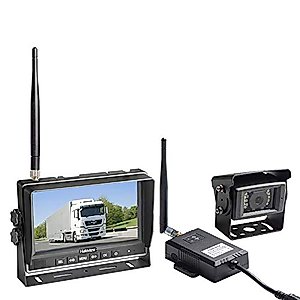 Haloview RD7 Wireless Long Range Backup Camera System kit 7'' 720P HD Digital Monitor Built in DVR Rear View Observation Reverse Camera for Truck/Trailer/Bus/RV/Pickups/Camper
