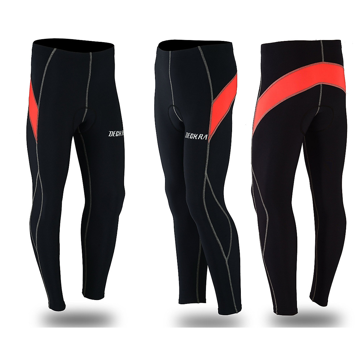 Deckra Mens Cycling Pants Padded Tights Leggings Outdoor Thermal Windproof Bicycle Trouser Biking Pants