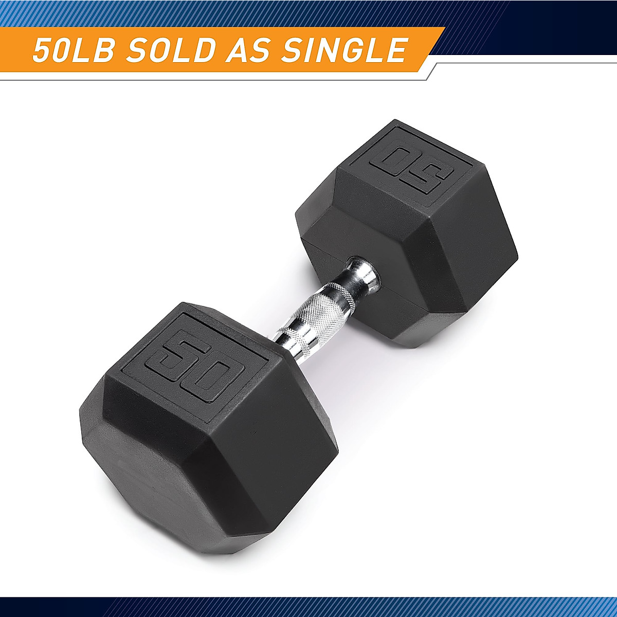 Marcy Rubber Hex dumbbell - 50 lb, sold as each