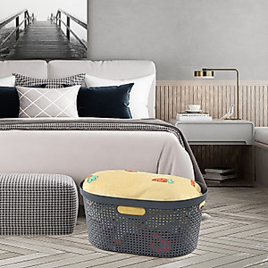 Vababa 4 Pack 40 Liter Plastic Laundry Basket with Cut-Out Handles, Gray