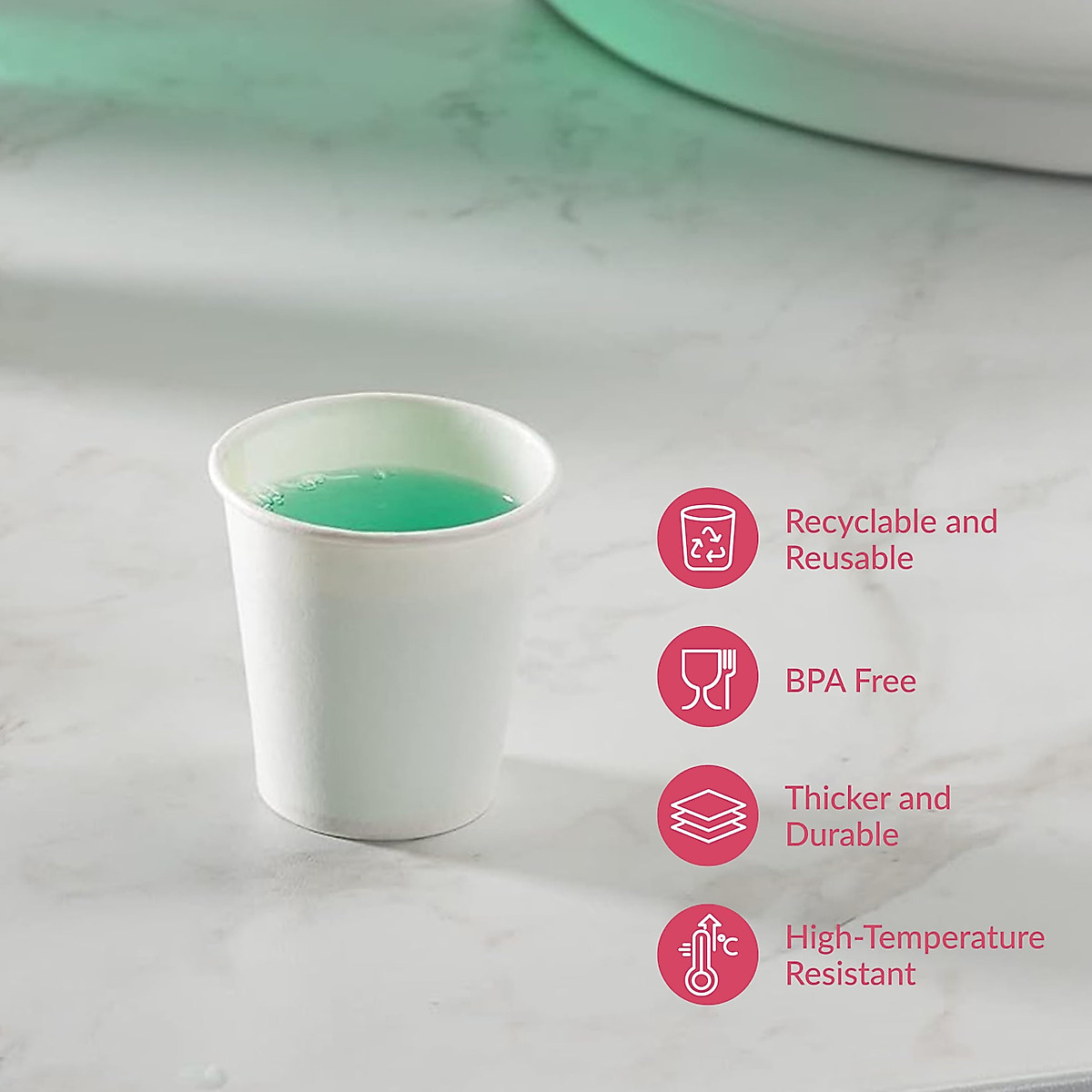 Prestee 500 Pack 3 Oz Paper Cups - Disposable Cups | Espresso Cups | Bathroom Cups 3 Oz Paper | Mouthwash Cups | Small Paper Cups | 3 Oz Bathroom Cups 3 Oz Paper | Small Cups