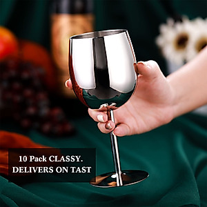 12 Set Stainless Steel Wine Glasses Metal Unbreakable Wine Glass 12 oz Portable Steel Wine Glass Wine Goblet Stemmed Wine Glasses Goblet Set for Outdoor Travel Camping Picnic, Silver