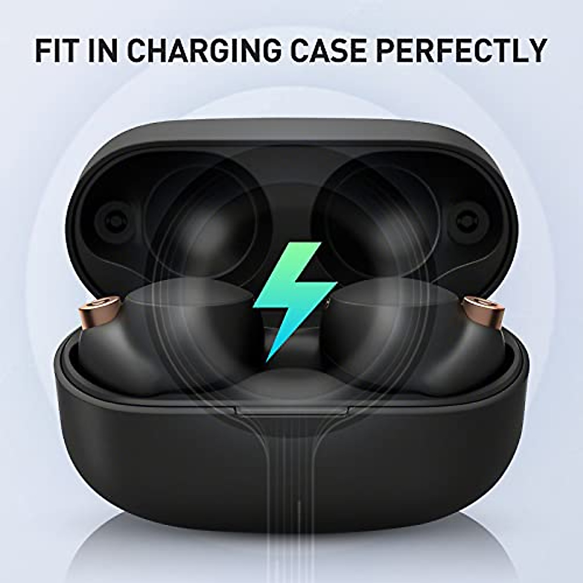 Memory Foam Tips for Sony WF-1000XM4 / WF-1000XM3, Anti-Slip Replacement Ear Tips for Sony True Wireless Earphones，Fit in The Charging Case, Perfect Noise Cancellation, 3 Pairs (Medium, Black)