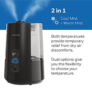 Honeywell Dual Comfort Cool + Warm Mist Humidifier with Fusion Mist Technology – Warm and Cool Mist Humidifier for Large Rooms